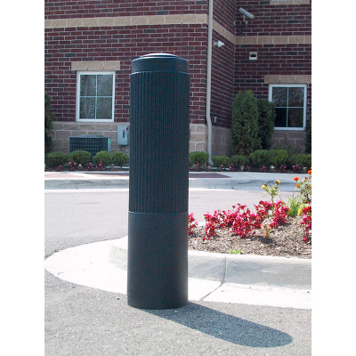 Polyethylene Ribbed Bollard Cover, 11-1/4 x 11-1/4 x 52in, Black
