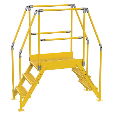 Steel Crossover Ladder, 3-Step, 23-1/2in x 36in, 500 lb., Yellow | CMTP