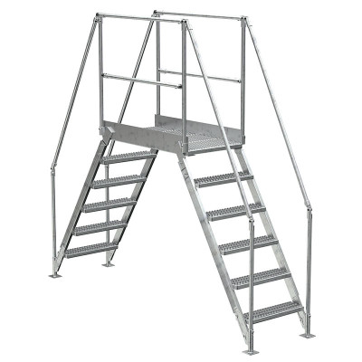 Galvanized Crossover Ladder, 6-Step, 23.5 x 48in, 500 lb., Silver ...
