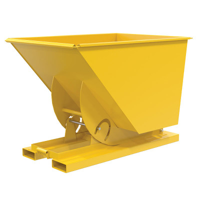Steel No Bump and Dump Hopper, 1 Cu Yd, 4000 lb., Yellow | CMTP