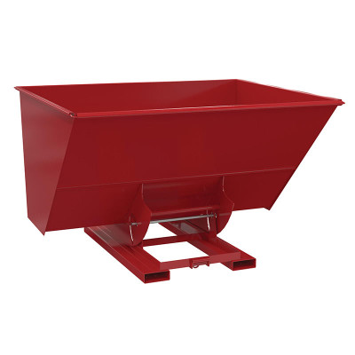 Steel Heavy Duty No Bump and Dump Hopper, 3 Cu Yd, 6000 lb., Red | CMTP