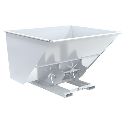 Steel No Bump and Dump Hopper, 3 Cu Yd, 2000 lb., White | Certified ...
