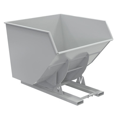 Steel Heavy Duty No Bump and Dump Hopper, 4 Cu Yd, 6000 lb., Gray | CMTP