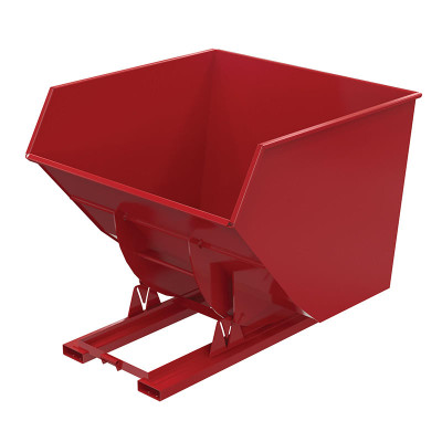 Steel Heavy Duty No Bump and Dump Hopper, 4 Cu Yd, 6000 lb., Red | CMTP