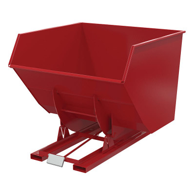 Steel Heavy Duty Self Dumping Hopper, 4 Cubic Yard, 6000 lb., Red | CMTP