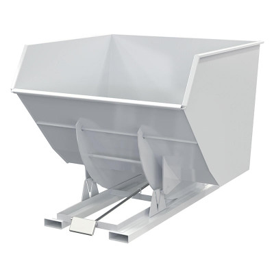 Steel Heavy Duty Self Dumping Hopper, 4 Cu Yd, 6000 lb., White | CMTP