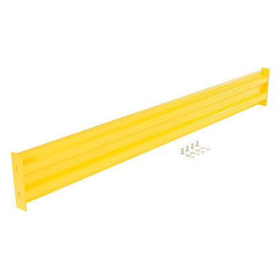 Steel 2 Ribbed Bolt On Style Guard Rail, 90in Length, Yellow
