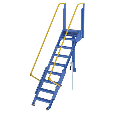 Folding Mezzanine Ladder 84in Mezzanine 24-1/4in Step Width, 350lb