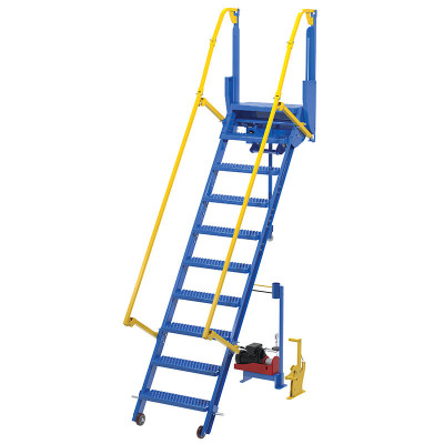 Folding Mezzanine Ladder, 96in Mezzanine, 23-5/8in Width