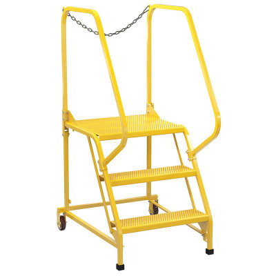 Maintenance Ladder Perforated 3-Step Yellow