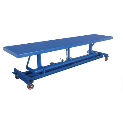 Steel Ergonomic Long Deck Cart, 120 x 20 x 49in, 2,000 lb., Blue ...