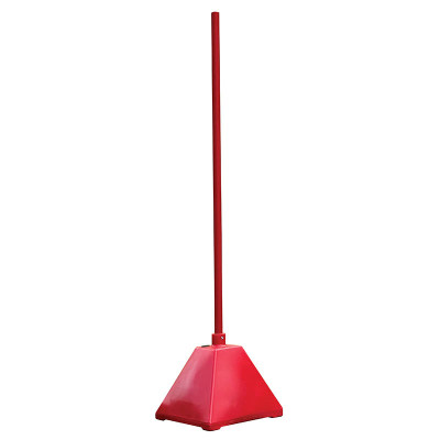 Low Density Pyramid Sign Base with Pole 22 x 22 x 98in, Red