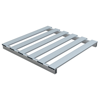 Aluminum Half Skid, 24in x 48in x 3-3/4in, 4,000 lb., Silver | CMTP