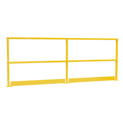 Steel Safety Handrail with Toe Board, 110-1/2 x 4 x 42in, Yellow