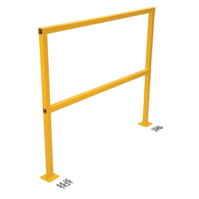 Steel Safety Handrail with Hardware, 50-1/2 x 4 x 42in, Yellow | CMTP