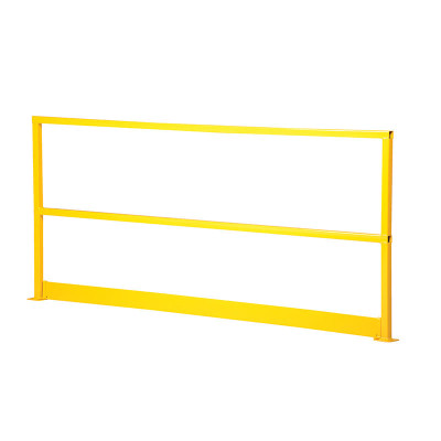 Steel Safety Handrail with Toe Board, 86-1/2 x 4 x 42in, Yellow