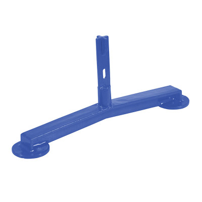Steel Pipe Railing Barricade Base With Feet, Blue