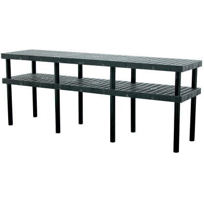 High-Density Grid Work Bench Table 24 x 96in 1,350 lb., Blk