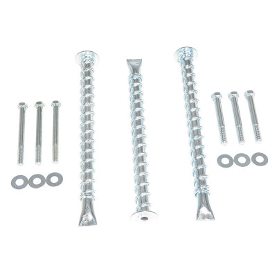 Steel Asphalt Car Stop Anchor Kit, 3 Hole, Silver | CMTP