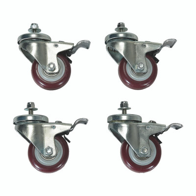 Pail Lid Closing Press Caster Kit, 3in x 1-1/4in, Red | CMTP