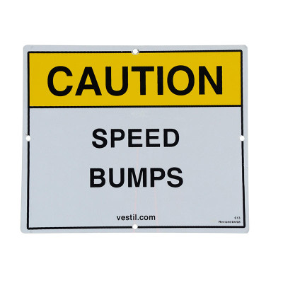 Reflective Speed Bump Sign 1/8in x 11-3/4in x 9-3/4in, White