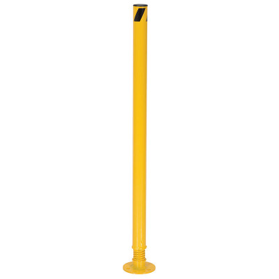 Steel Spring Loaded Bollard, 42in Height, Yellow | CMTP