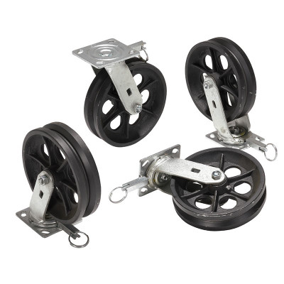 V-Groove Casters for Gantry Cranes, 4-Position Lock, 8 x 2in | CMTP
