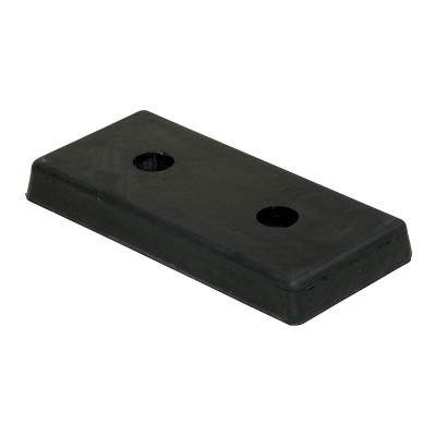 Rubber Rectangle Molded Bumper, 17-1/2in x 8in x 2in, Black