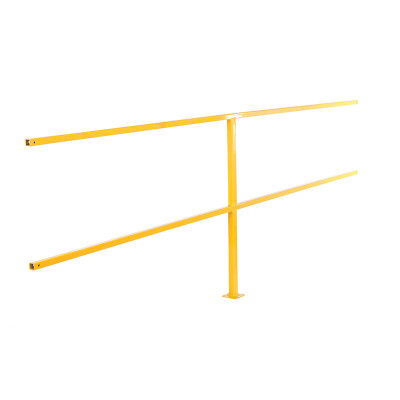 Steel Square Safety Handrail Connection Tubing, 120in, Yellow