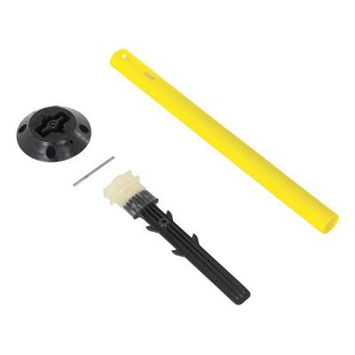 Permanent Sign Post with Base, 24in Height, Yellow | Certified MTP