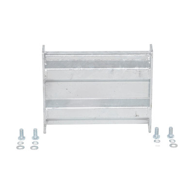 Galvanized 2-Ribbed Bolt On Style Guard Rail, 6in Length, Gray