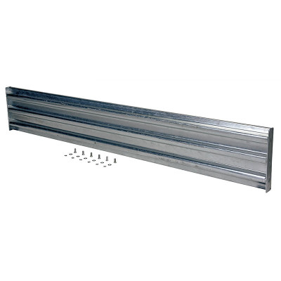 Galvanized 3-Ribbed Bolt On Guard Rail, 89.875in Length, Gray