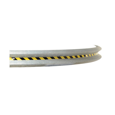 Galvanized Steel Curved Guard Rail, 144in Length, Gray