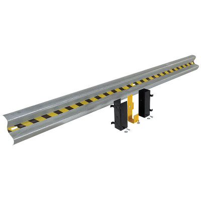 Galvanized Steel Dropin Guard Rail, 2-Ribbed, 144in Length, Gray ...