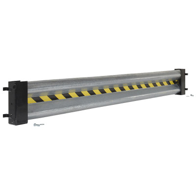 Galvanized Steel Dropin Guard Rail, 2-Ribbed, 96in Length, Gray | CMTP