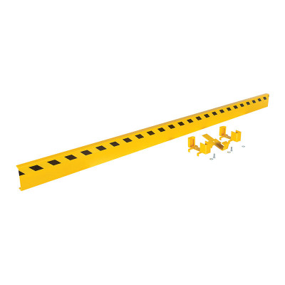 Steel Channel Guard Rail, with Bracket 124in Length, Yellow