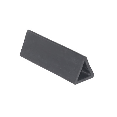 Molded Rubber Extruded Triangular Bumper 12 x 3-5/8 x 3-3/4in, Blk