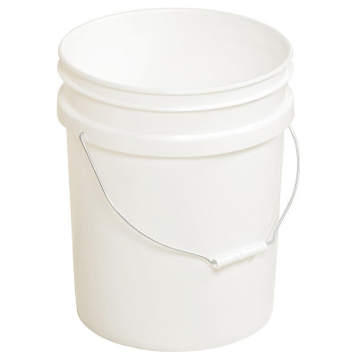 5 Gal Open Head Pail with Steel Handle, White