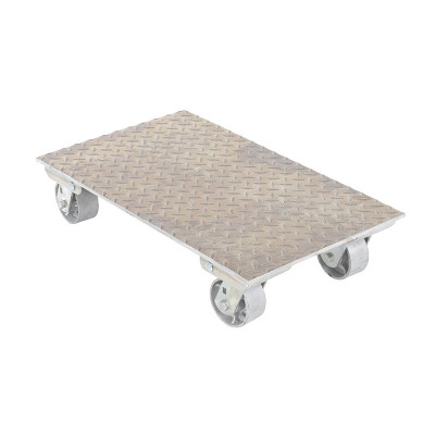Plate Dolly with Cast Wheels, 27 x 16 x 6-3/16in, 2800lb, Silver