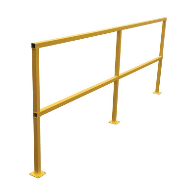 Steel Square Safety Handrail, 110-1/2in x 4in x 42in, Yellow