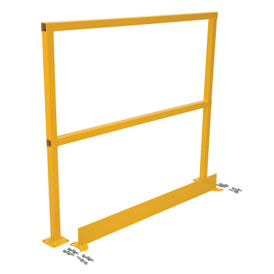 Handrail with Hardware and Toe Board, 50-1/2 x 4 x 42in, Yellow