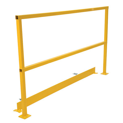 Handrail with Hardware and Toe Board, 74-1/2 x 4 x 42in, Yellow