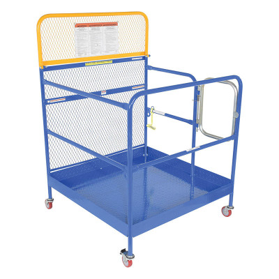 Steel Work Platform With Poly Casters, 48 x 48in, 1,000 lb., Blue