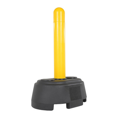 Plastic Portable Bollard With Base, 56-1/2in, Yellow / Black