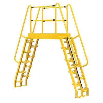 Crossover Ladder, 20 Step 68 Degrees, 116 x 114in, 350 lb, Yellow ...