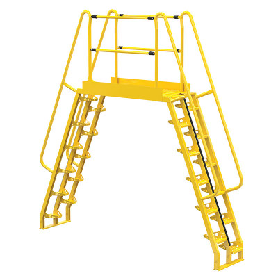 Crossover Ladder, 24-Step, 68 Deg, 126 x 127in, 350 lb, Yellow | CMTP