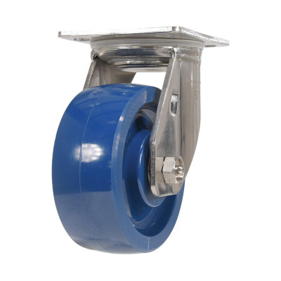 Solid Swivel Caster, 5in x 2in Width, 1000 lb., Dark, Blue | CMTP