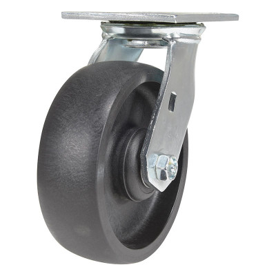 RollX Glass Filled NylonSwivel Caster, 6 x 2in Width, 1250lb, Blk