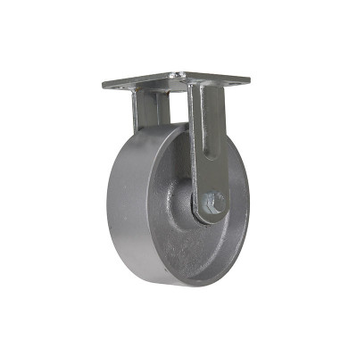 Cast Iron/Steel Rigid Caster, 6in Dia. x 2in W, 1543 lb., Silver | CMTP