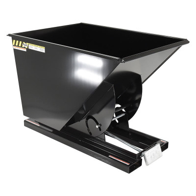 Steel Heavy Duty Self Dumping Hopper, 1 Cu Yd, 6000 lb., Black